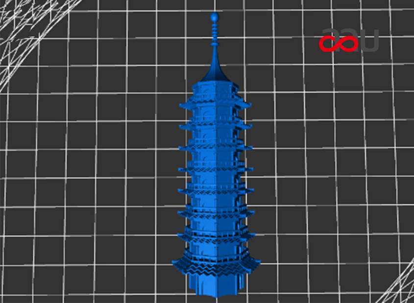 AAU 3D九层宝塔模型数据-aau3d模型资源库